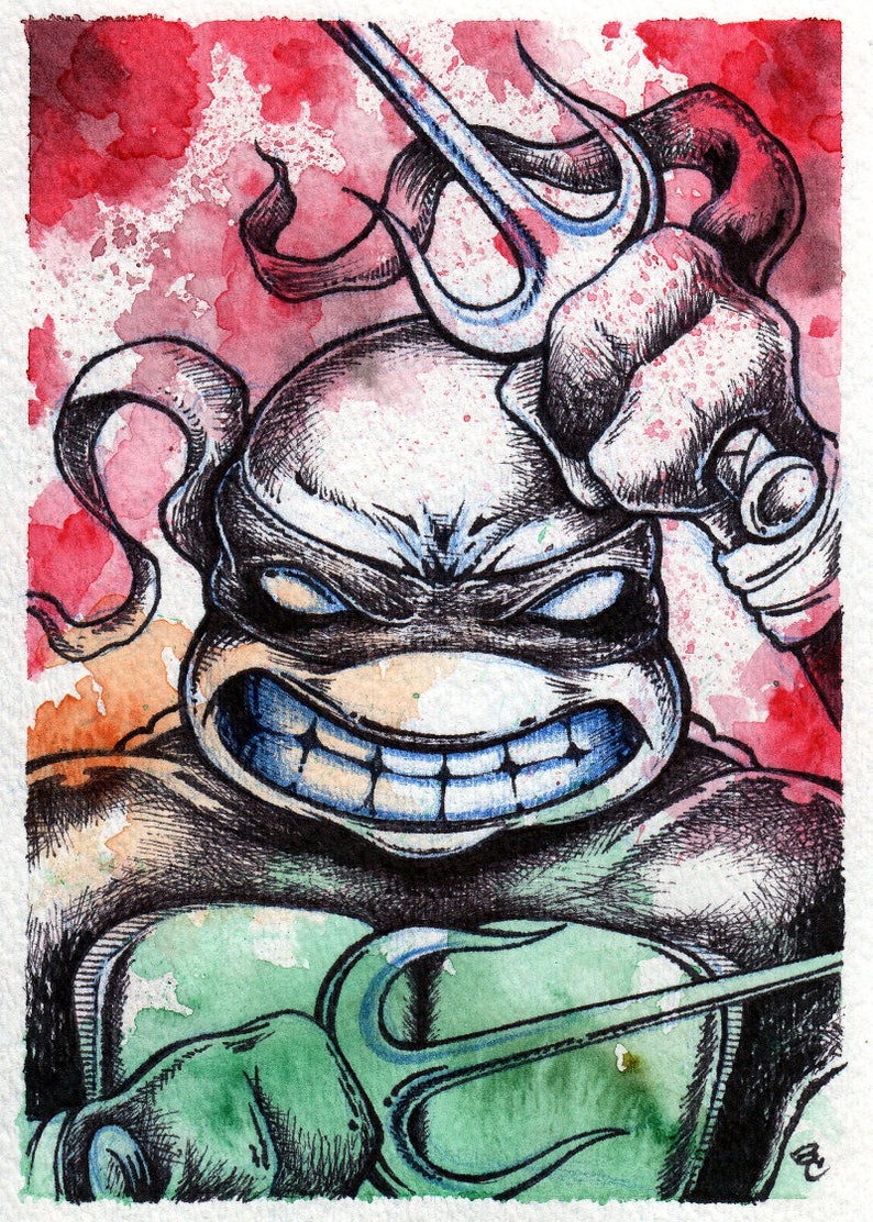 TMNT Art Prints: Hand Signed Watercolor Ninja Turtles Set - Etsy