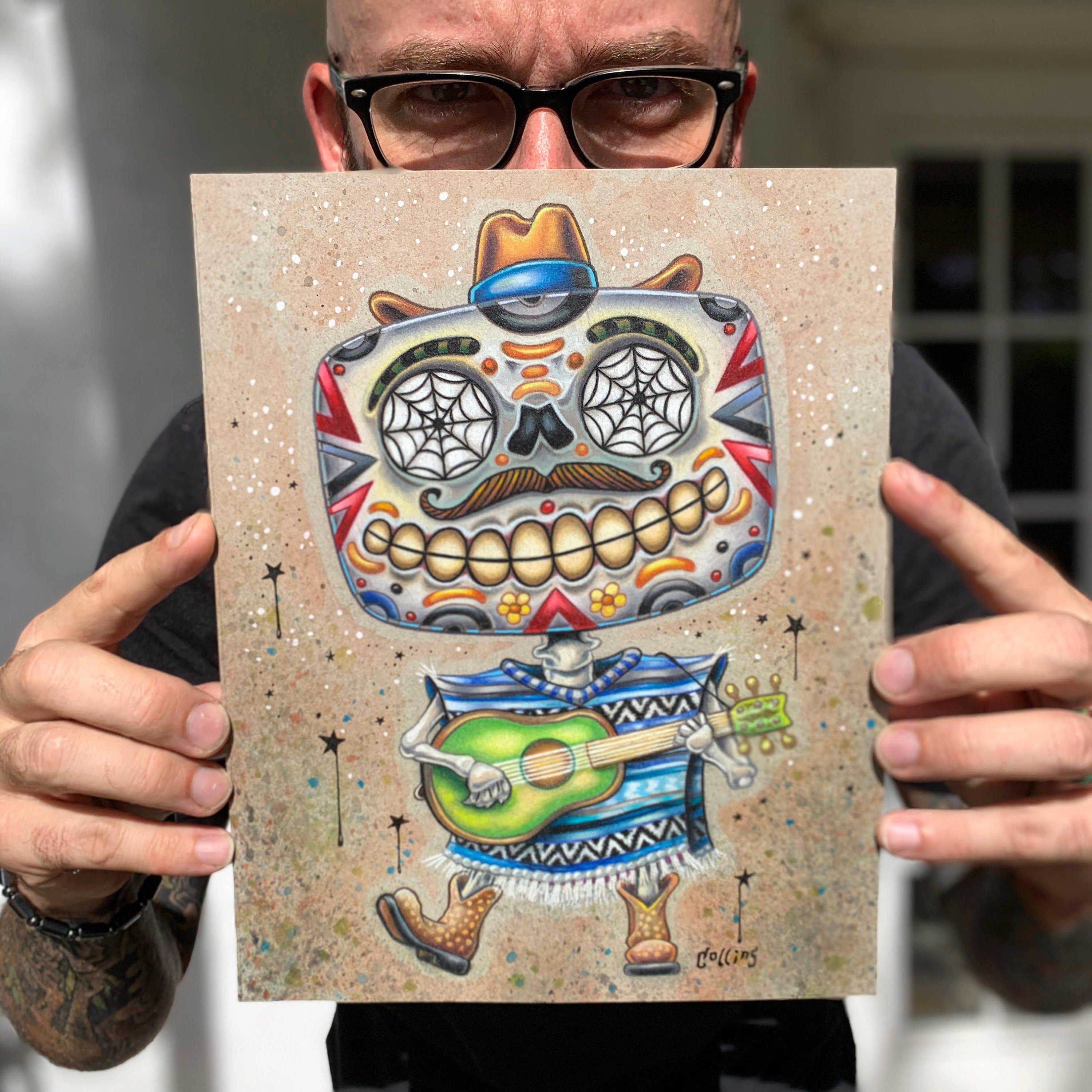 Esqueleto Musical Skeleton Sugar Skull Fine Art Wall Print | Etsy