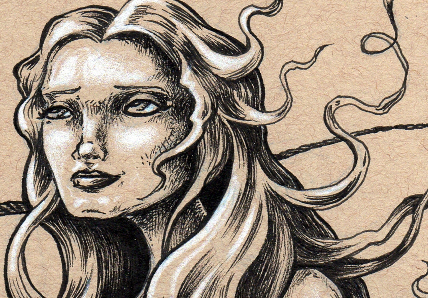 Mermaid With Rope Nautical Wall Art Fine Print by Bryan | Etsy