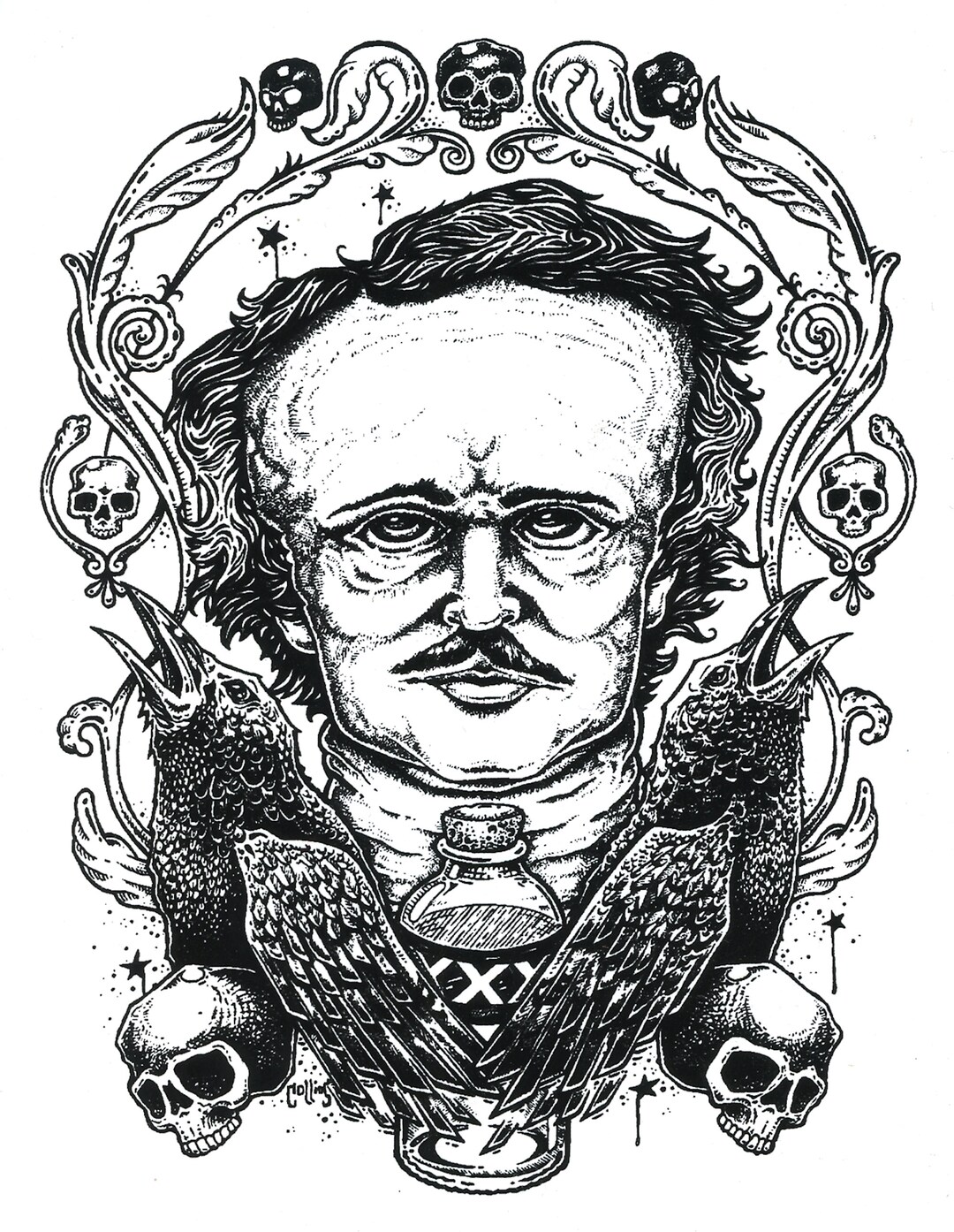 Edgar Allan Poe Raven Vinyl Aufkleber von Bryan Collin - Etsy Österreich