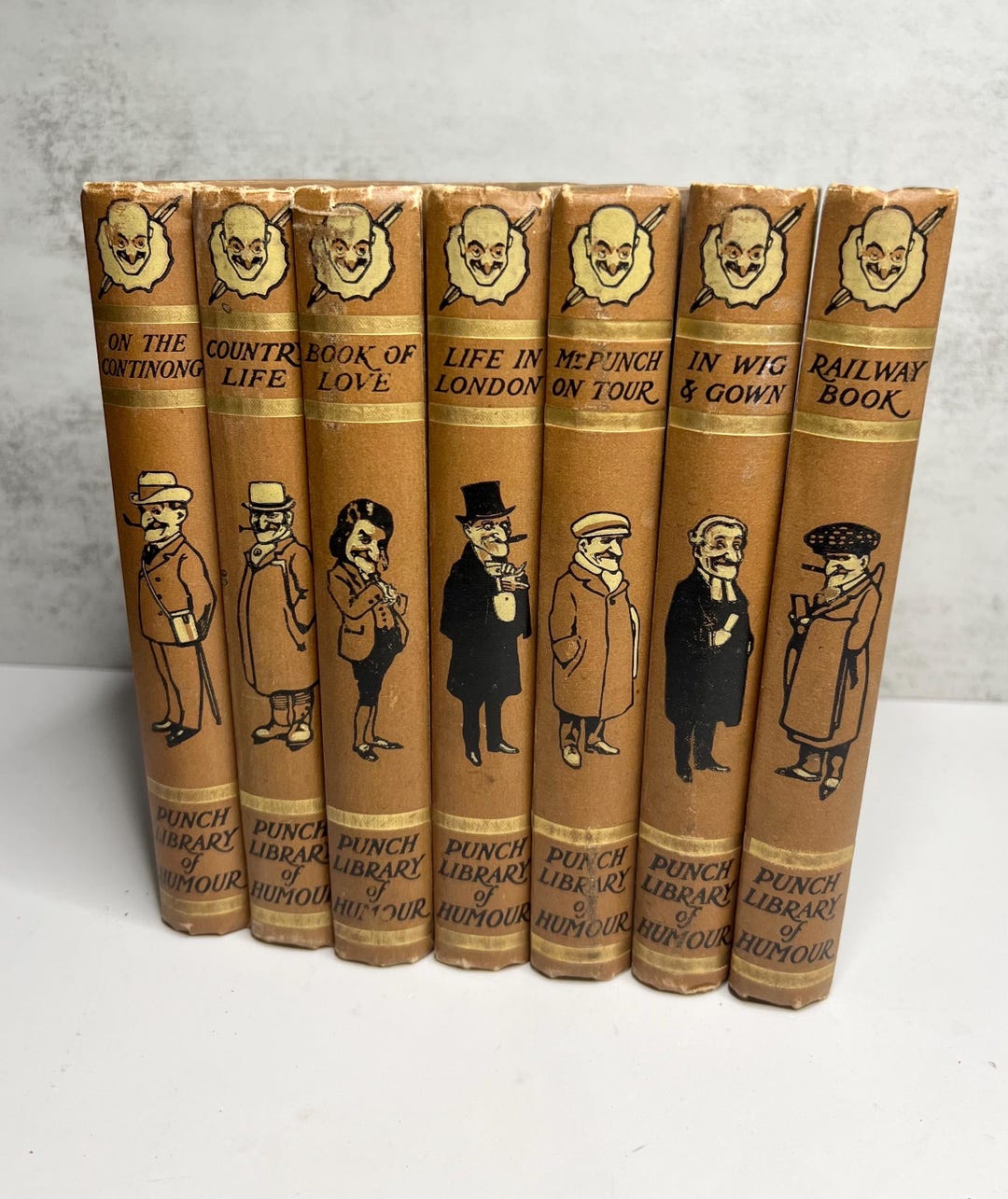 Antique Punch Library of Humour Set, 7 Volumes, Early 1900s Illustrated ...