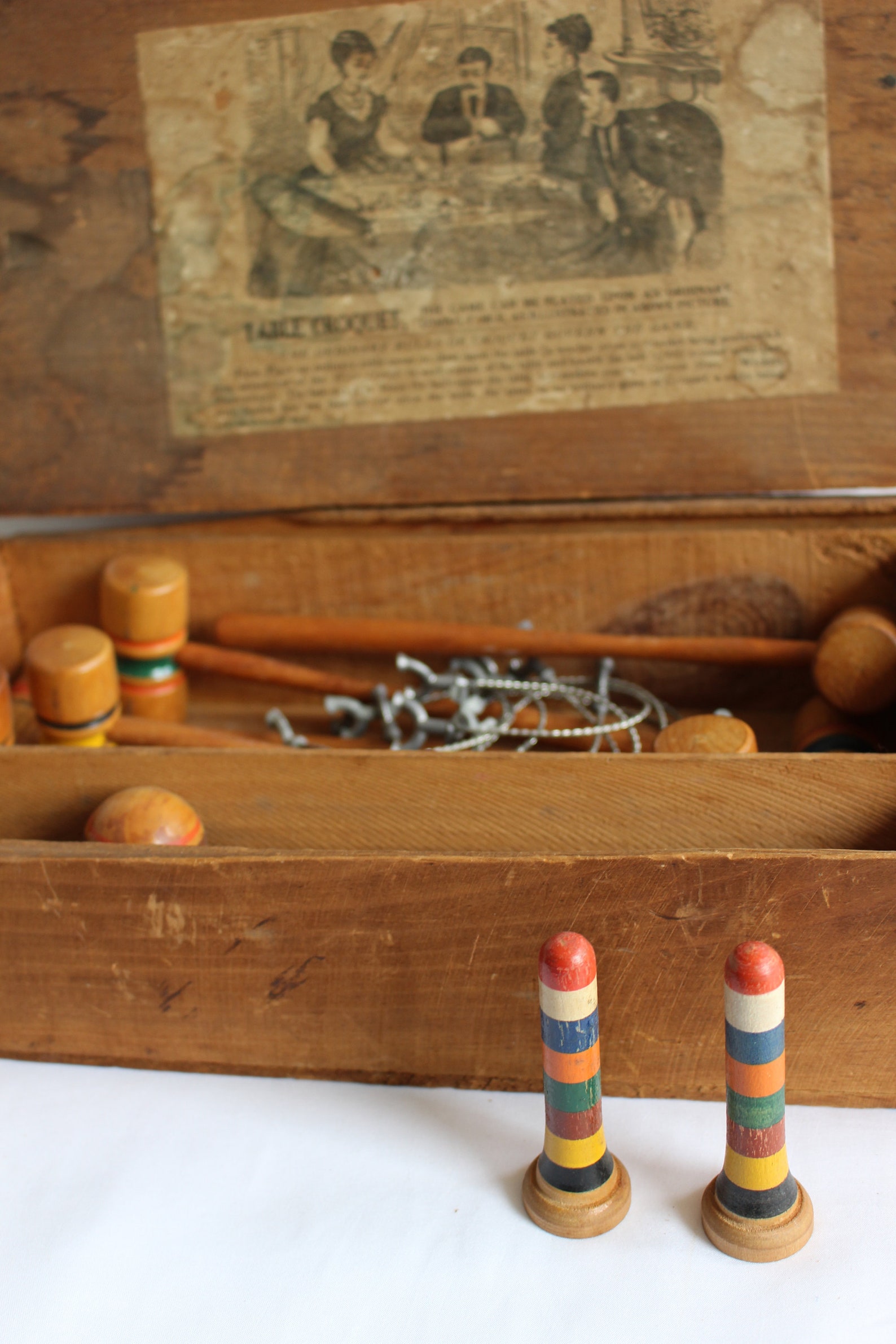 Vintage Tabletop Miniature Croquet Game Set in Box - Etsy