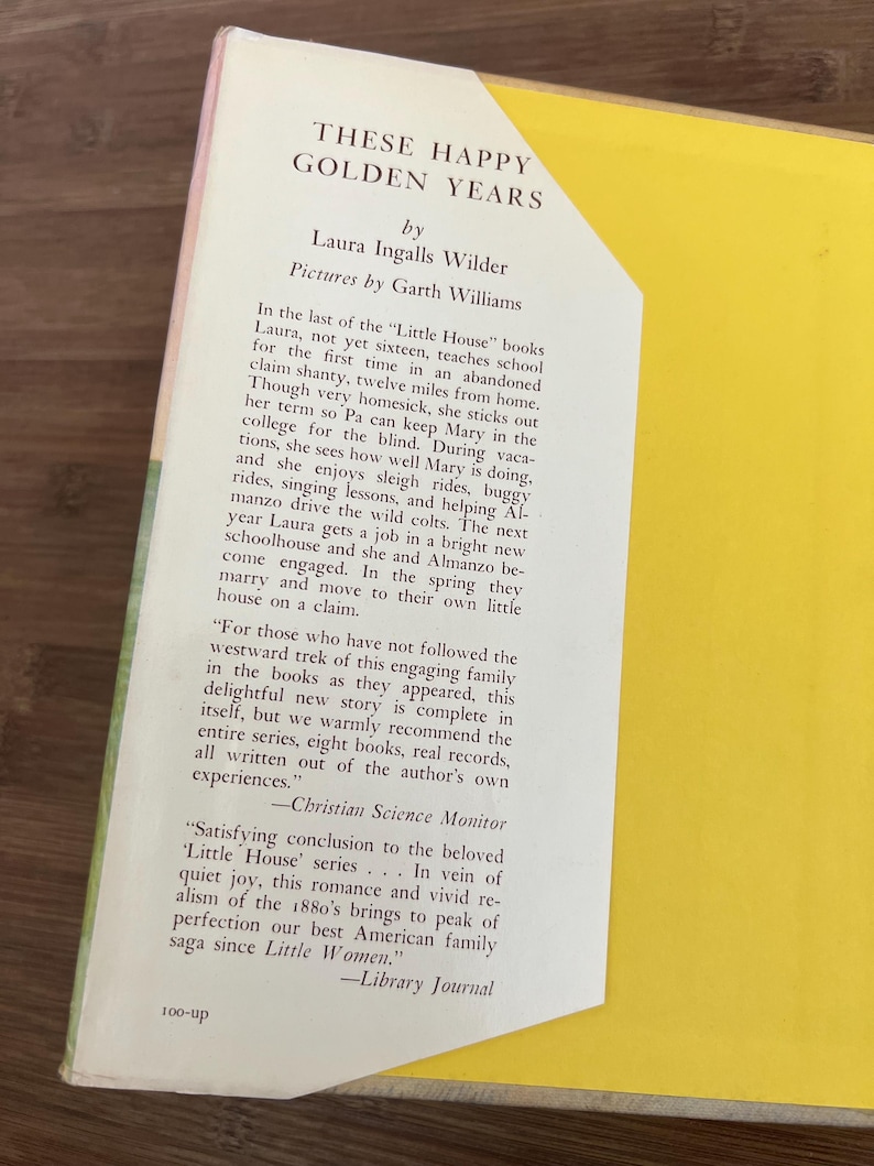Vintage 1953 These Happy Golden Years by Laura Ingalls Wilder Little ...