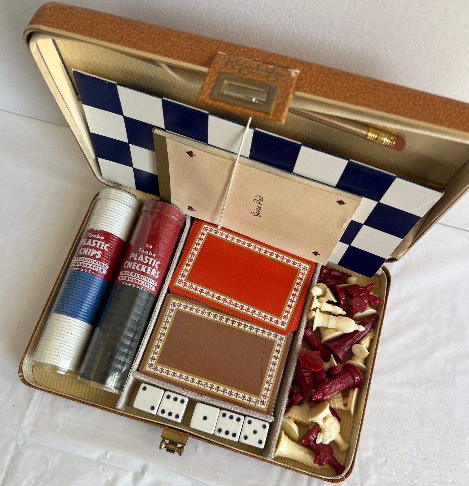 Vintage Kingsway Chess, Kings Bridge Game Travel Set in Case - Etsy