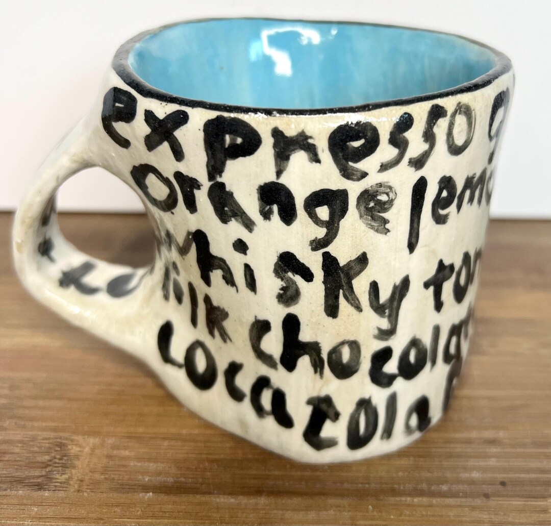 Handmade Pottery Coffee Cup Mug - Original Graffiti Style One-of-a-kind ...