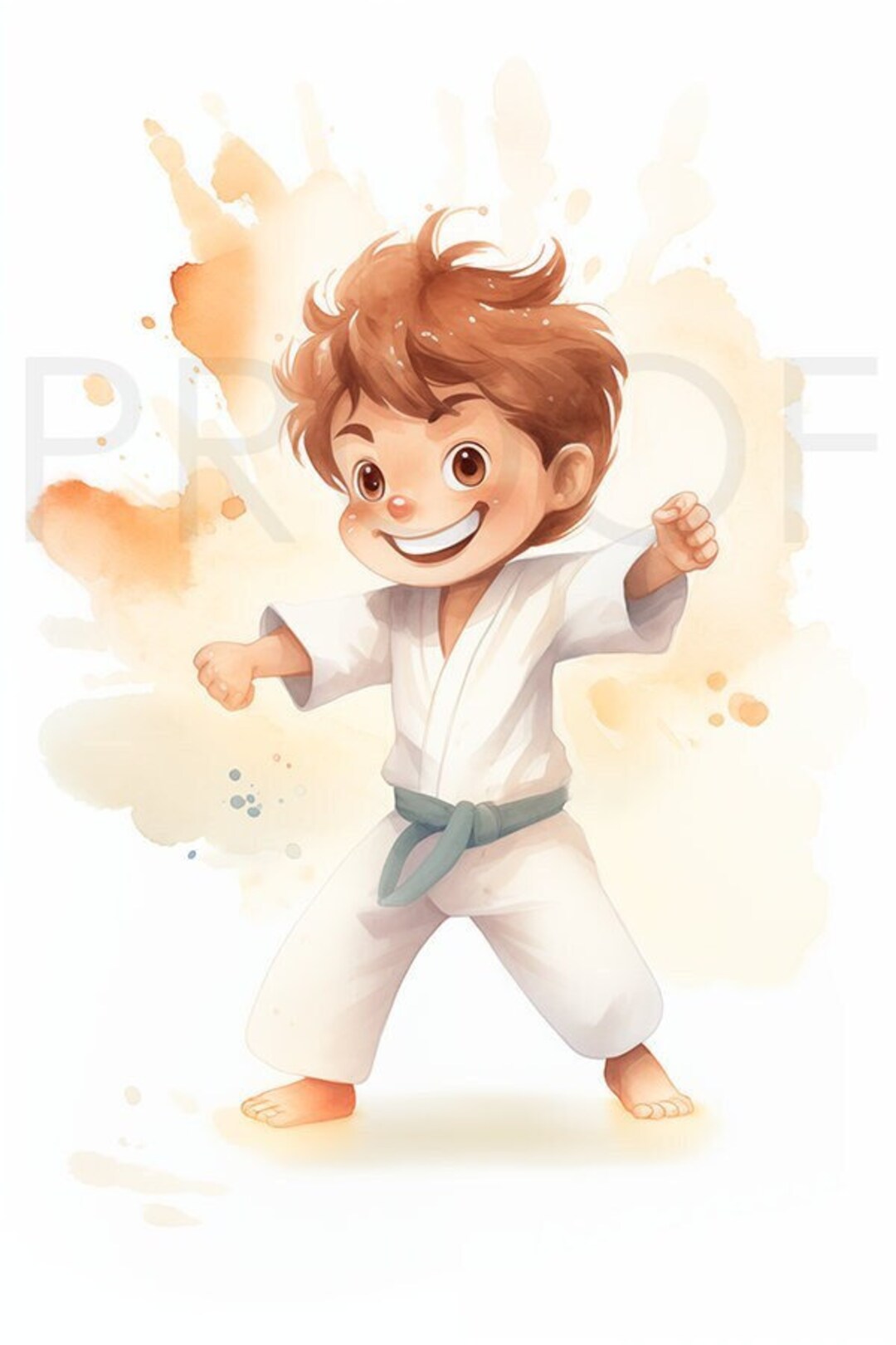 Karate Boy Illustration - Digital Download - Etsy