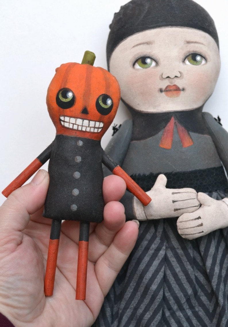 Halloween Skeleton DOTD Ragdoll Hand-Painted Original Folk Art | Etsy