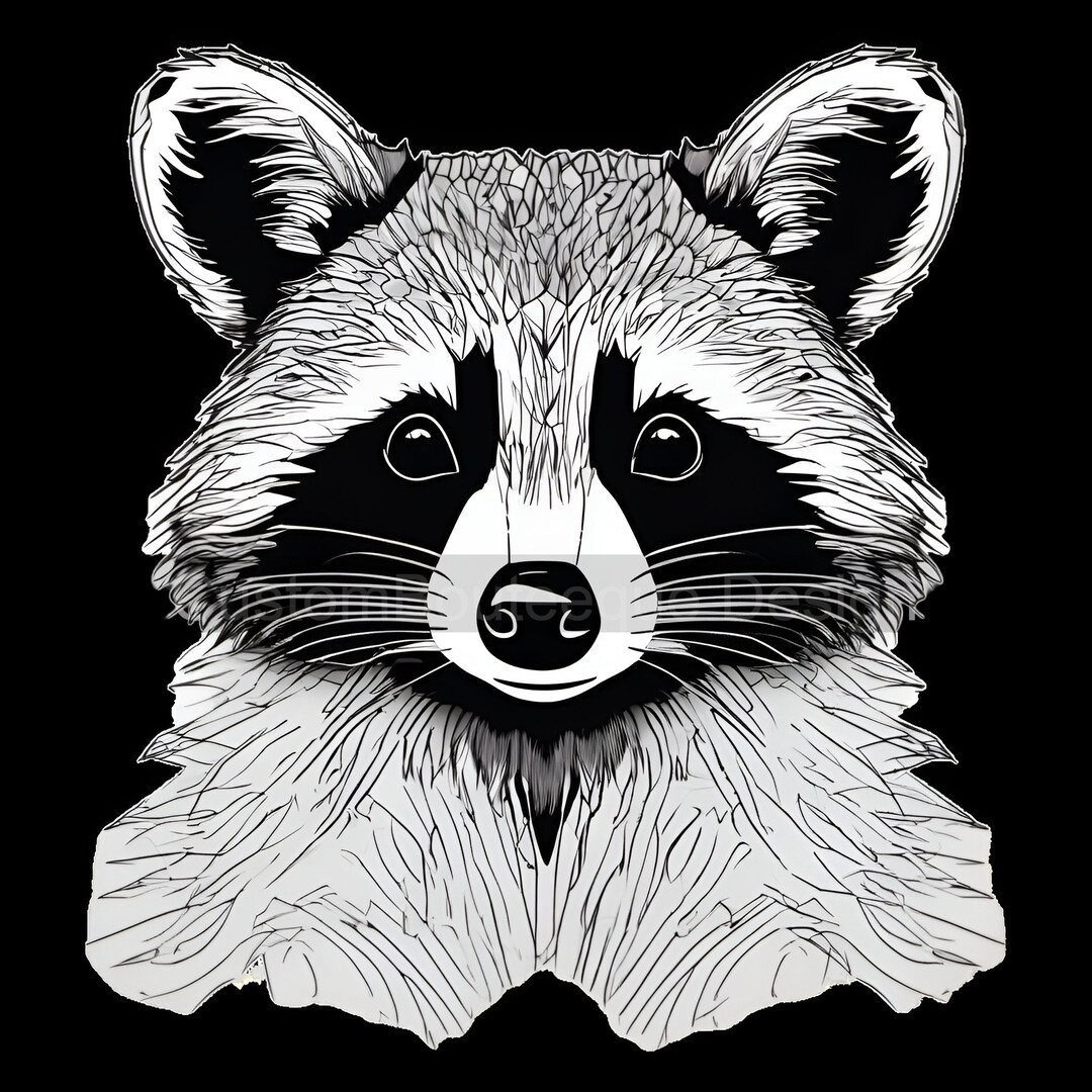 Raccoon Face Svg Pdf Png Vector Graphic, High Quality Digital Files ...