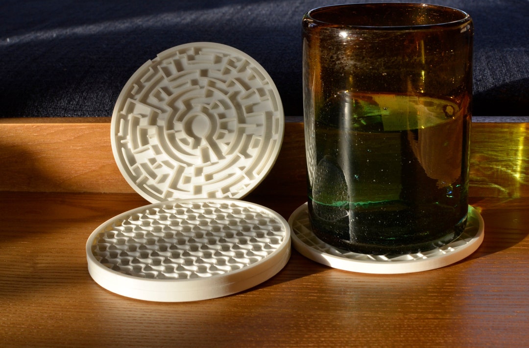 3D Printed - 4-inch Coaster - Set of 4 - Interesting Designs - Each is ...