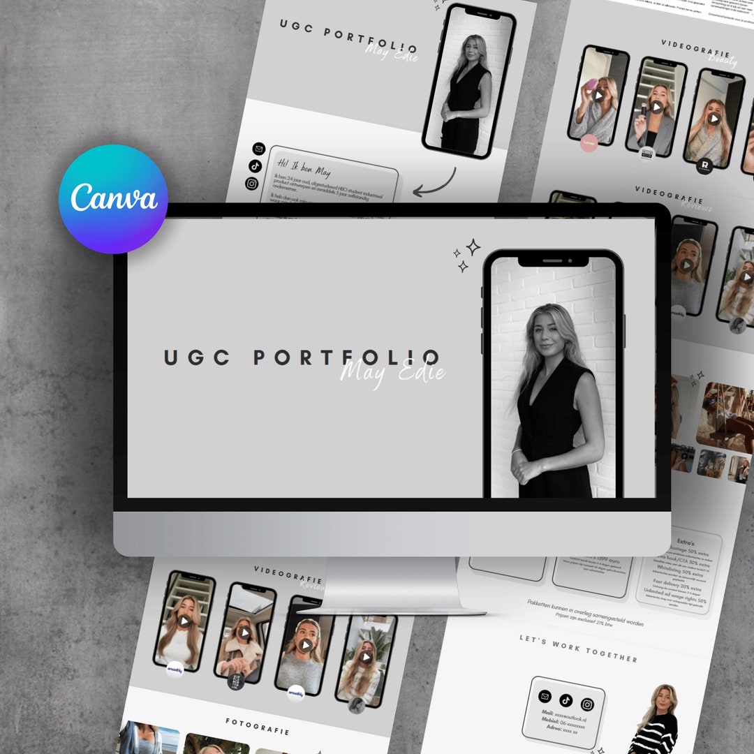 UGC Portfolio Template Canva Dutch, Ugc Website Template, Minimalist ...
