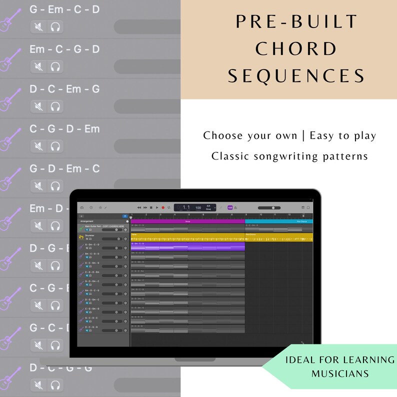 Garageband Songwriting Template: Guitar -songwriting Guide, Music ...