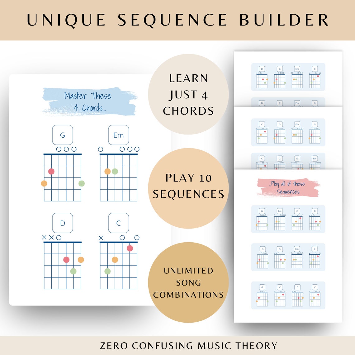 Easiest Chords for Songwriting for Guitar - Build Multiple Sequences ...
