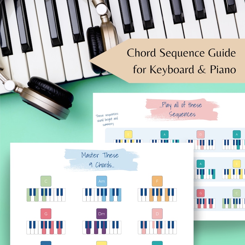 Chord Sequence Guide for Keys - Beginner Piano, Keyboard Notes ...