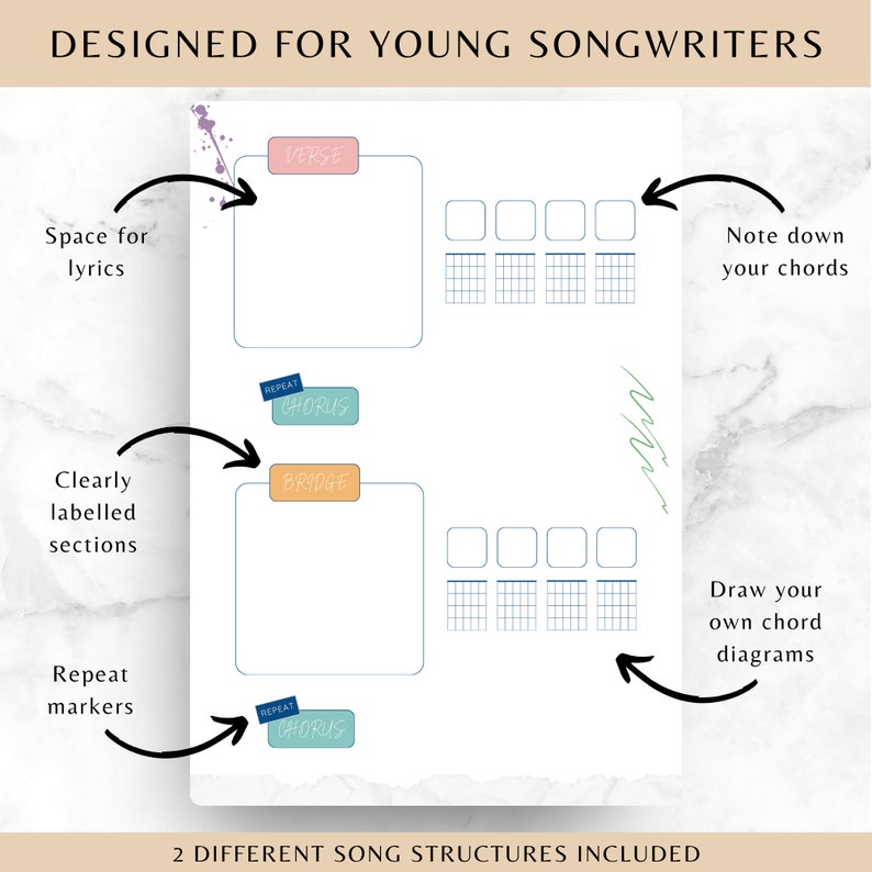 My Songs: Lyric & Chord Sheets for Guitarists - Printable Songwriting ...