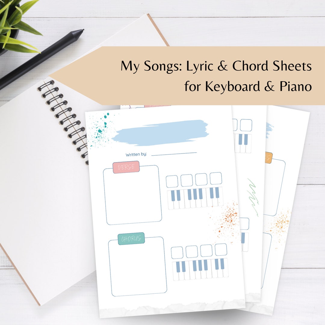 My Songs: Lyric & Chord Sheets for Keys - Printable Songwriting ...