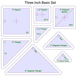 Quilting Patchwork Templates - 3 Inch Set - Etsy