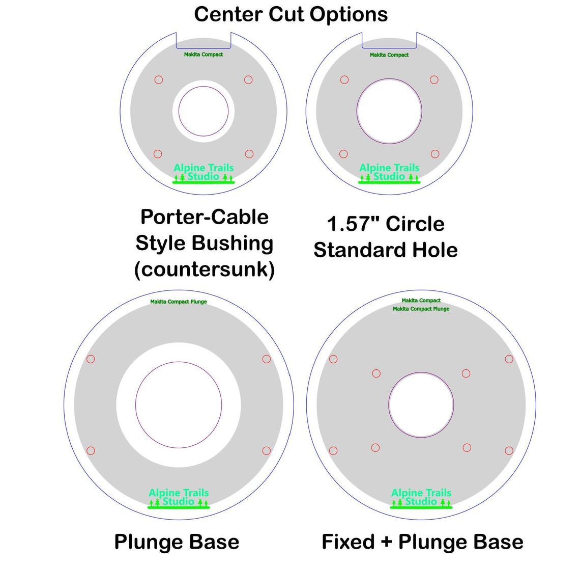 Router Base Plates for Makita Compact Palm Routers (models RT0701C ...