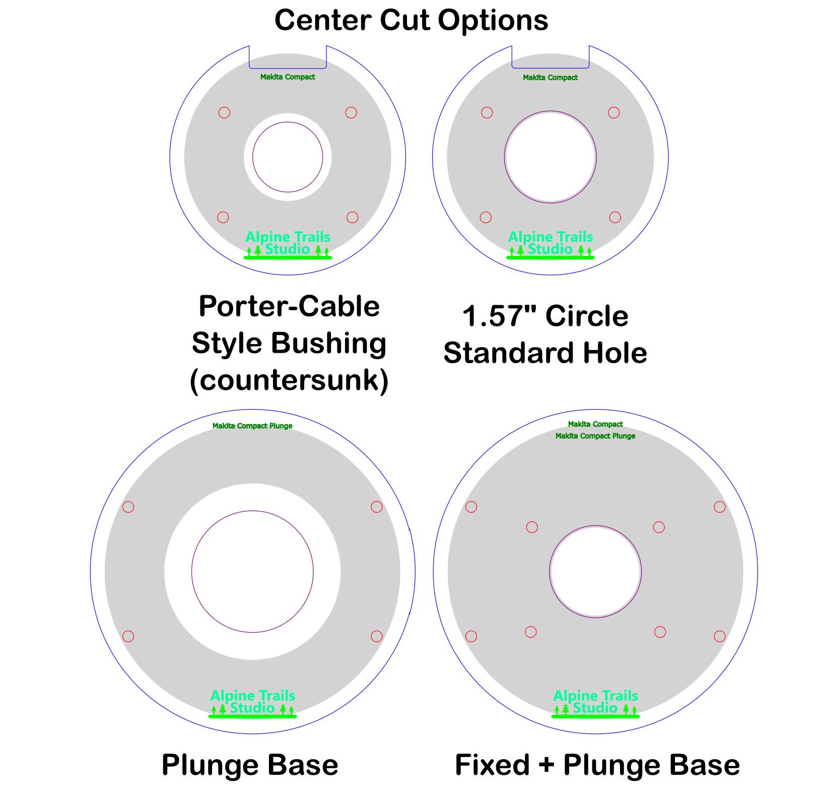 Router Base Plates for Makita Compact Palm Routers (models RT0701C ...