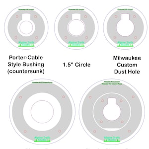 Router Base Plates for Milwaukee Compact Palm Routers (M18 1/4" Shank ...