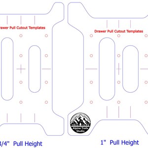 Drawer Pull Cutout Template in Multiple Sizes - Etsy