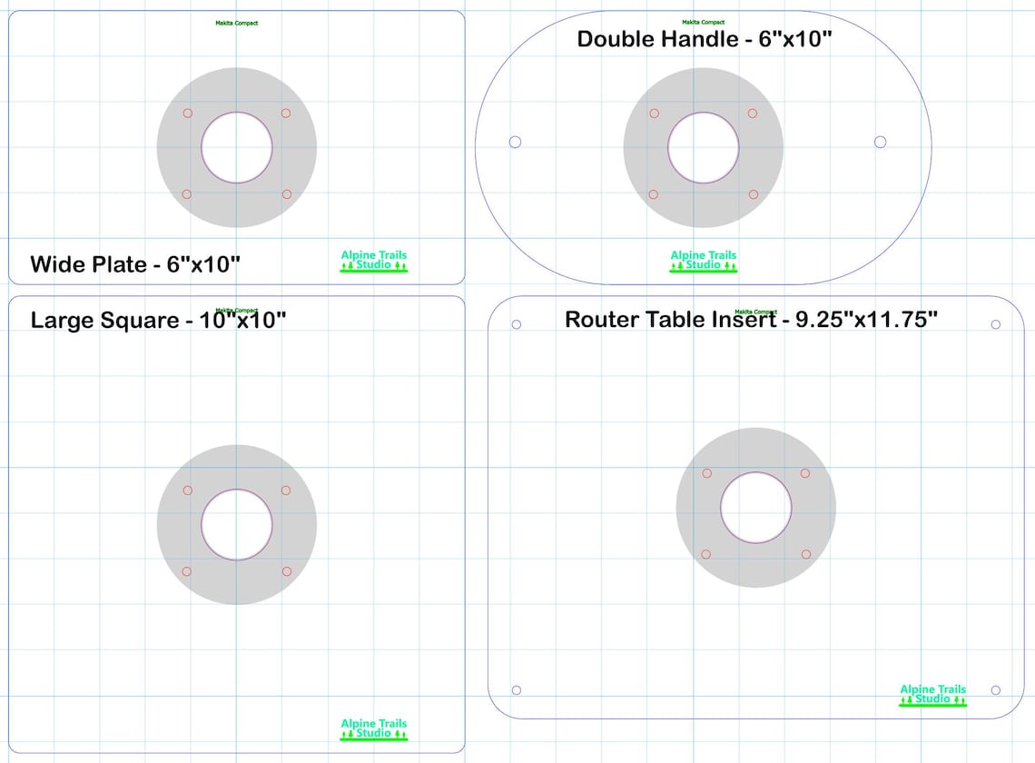 Router Base Plates for Makita Compact Palm Routers (models RT0701C ...