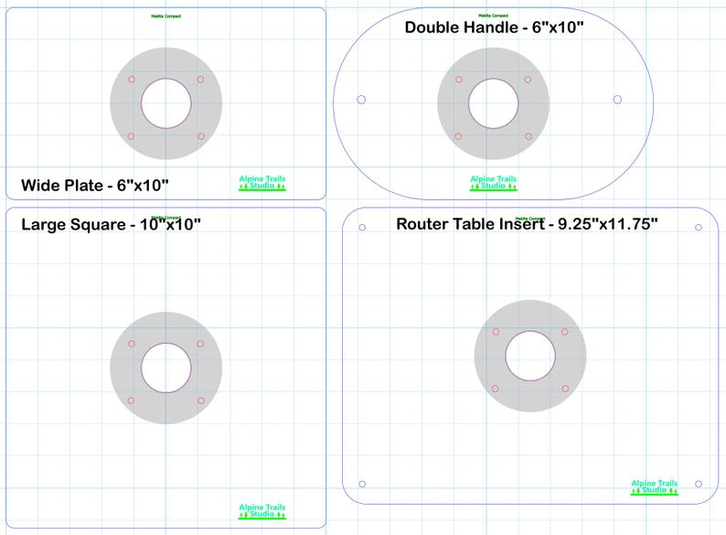 Router Base Plates for Makita Compact Palm Routers (models RT0701C ...