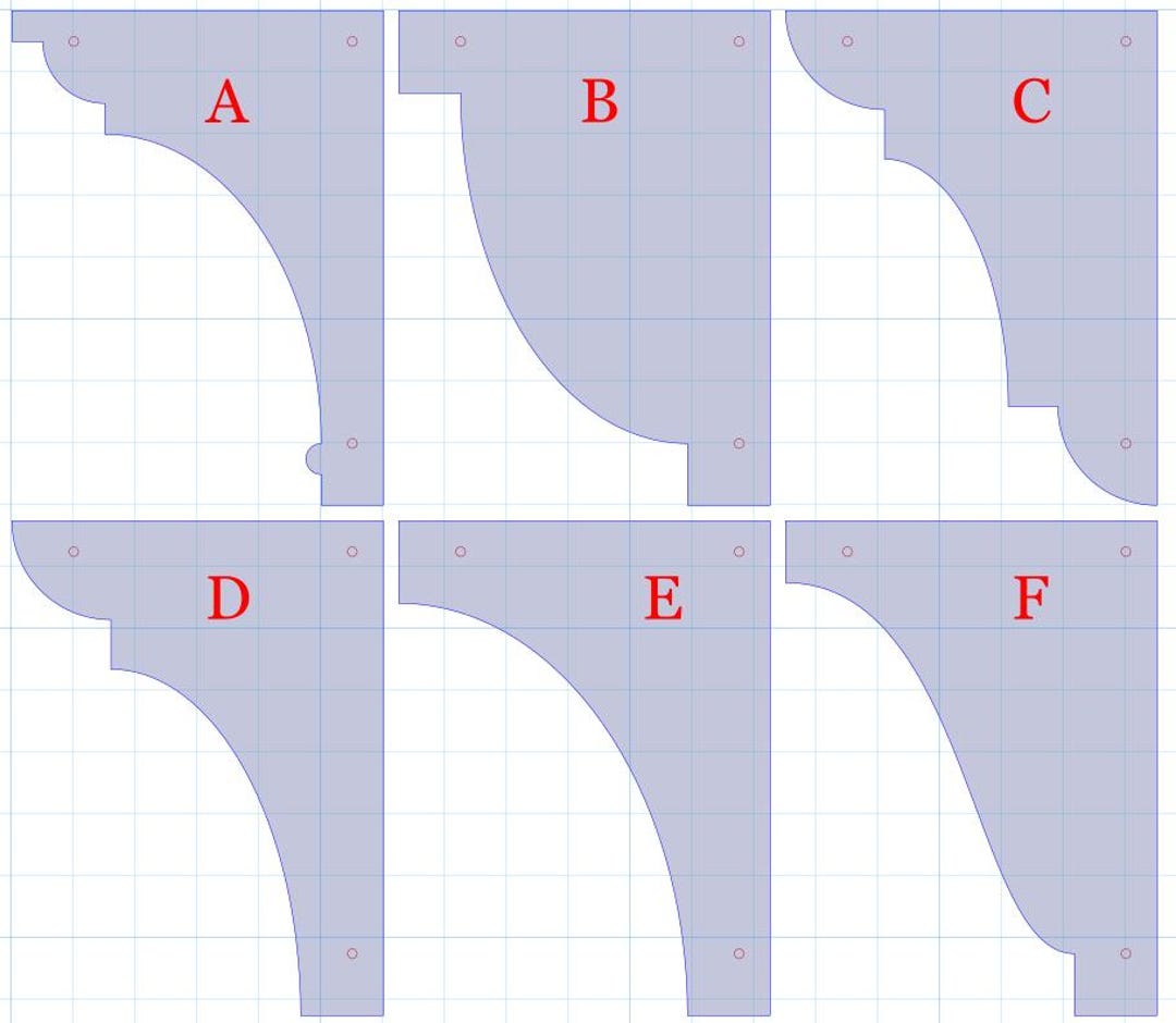 Corbel Router Templates - Multiple Shapes and Sizes Available - Etsy