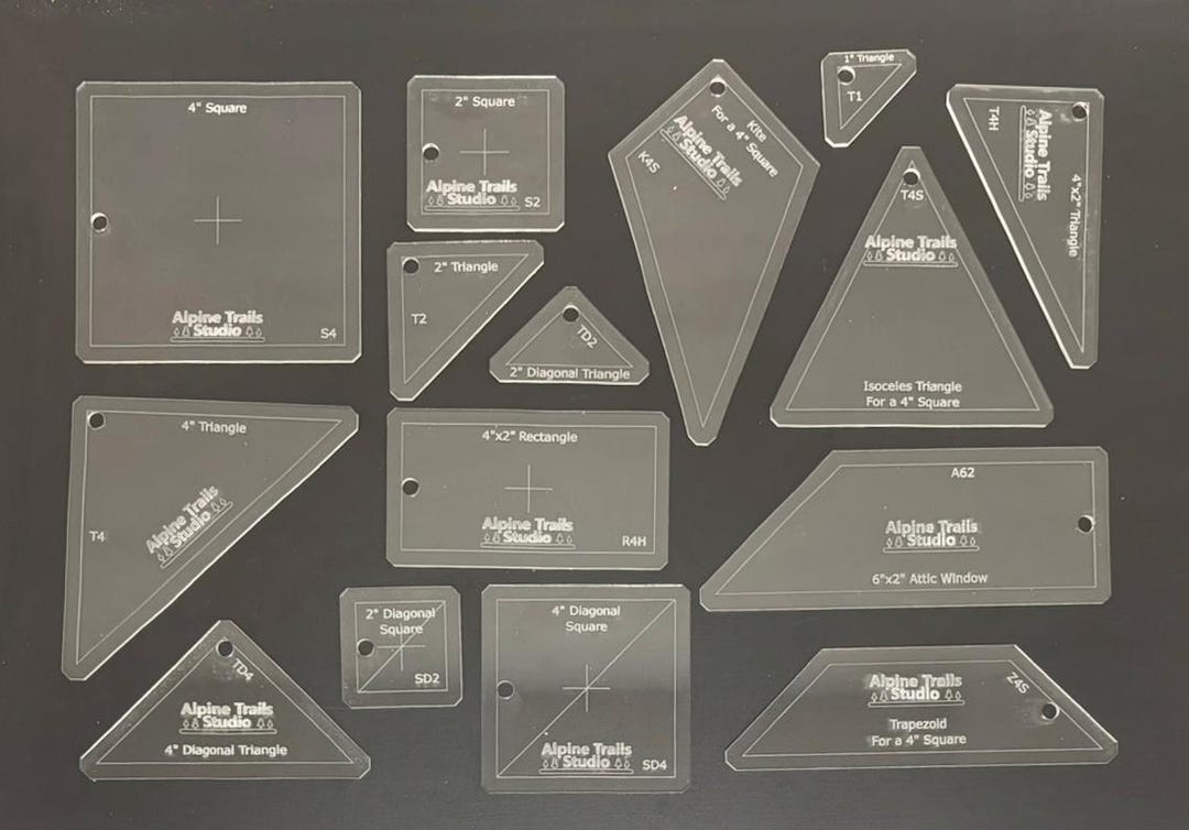 Quilting Patchwork Templates - 4 Inch Set - Etsy