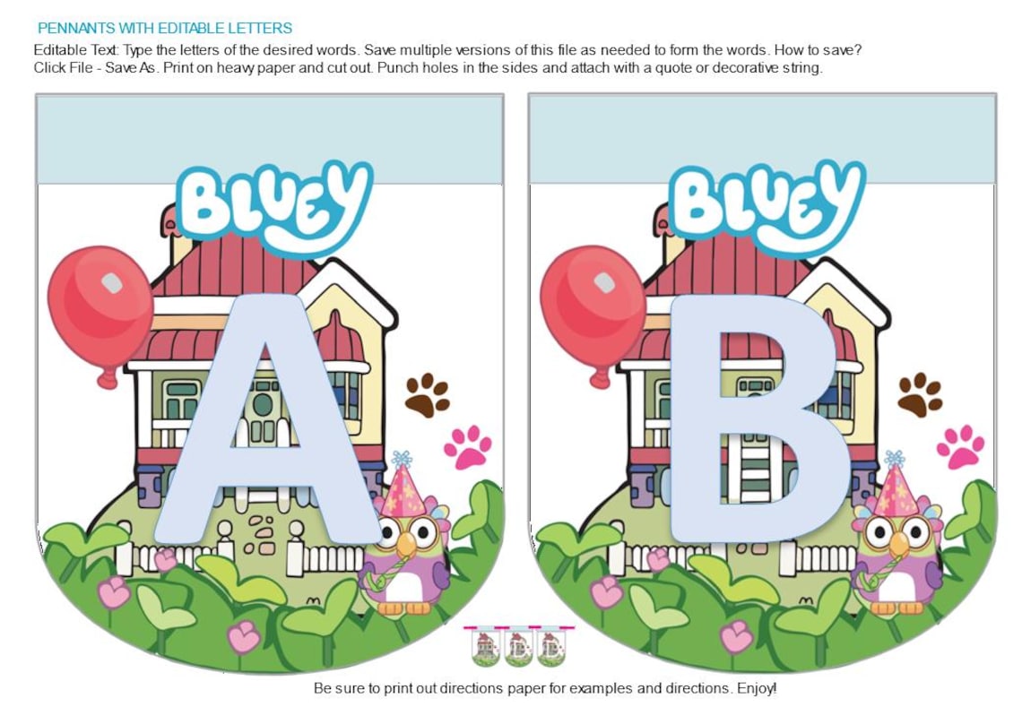 Bluey and Bingo, Banner Cut Template PDF, PPTX, EPS, Banner Template ...