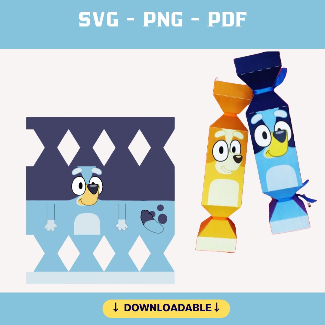 Bluey Candy Shaped Box SVG, PNG, PDF Candy Gift Box Template, Box Svg ...
