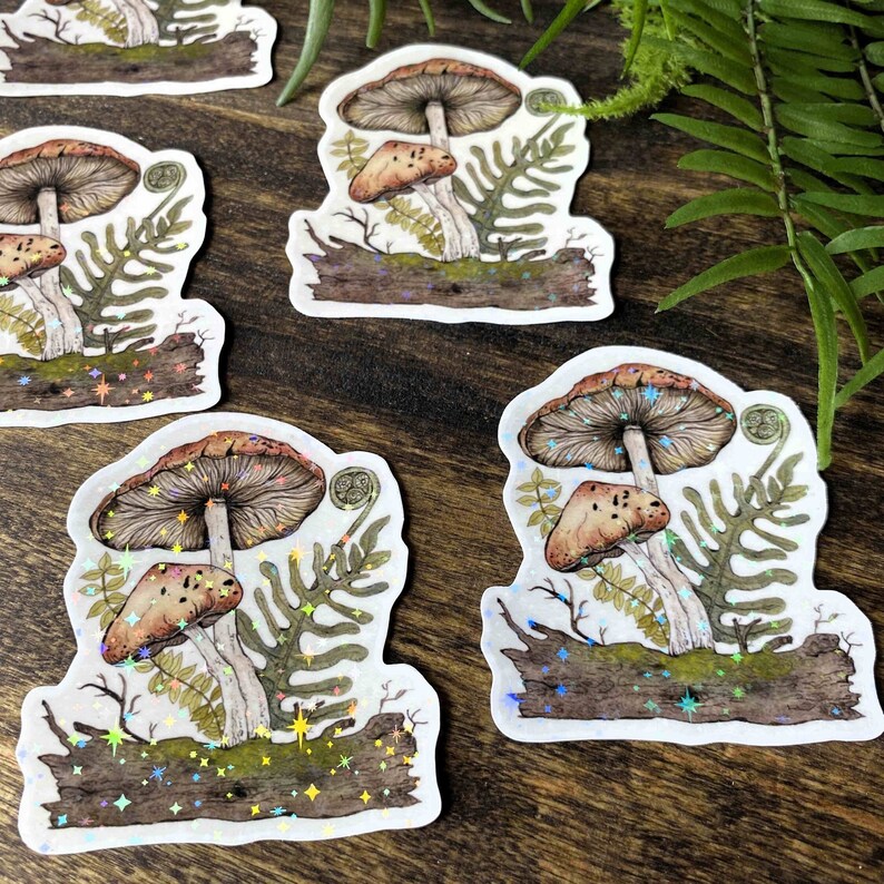 Waterproof Mushroom Sticker: Orange Fungi, Laptop Decal - Etsy