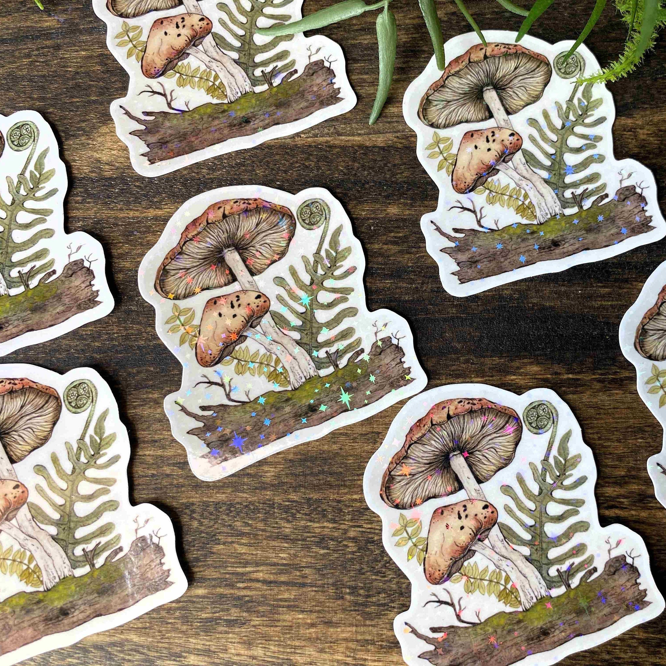Waterproof Mushroom Sticker: Orange Fungi, Laptop Decal - Etsy