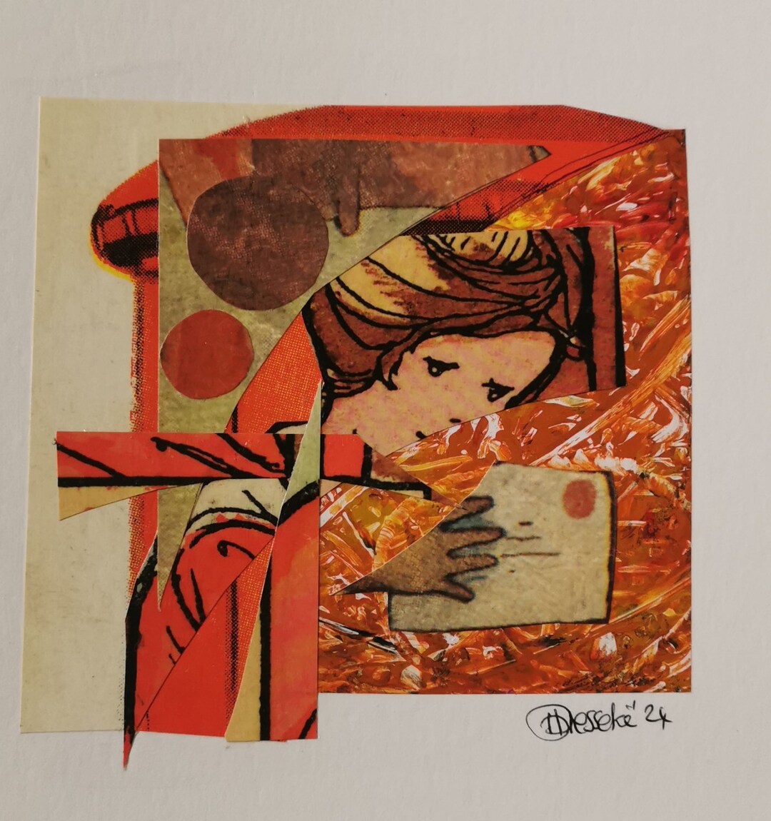 Love Letter Collage: Original Mixed Media Art, Unframed (8x8in) - Etsy