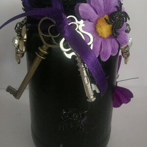 Black Purple Goth Jar With Butterfly 3D Collage on Up-cycled Glass Jar ...