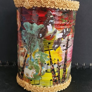 Decoupage Collage Jar With Elephants and Butterflies Recycled Paper on ...