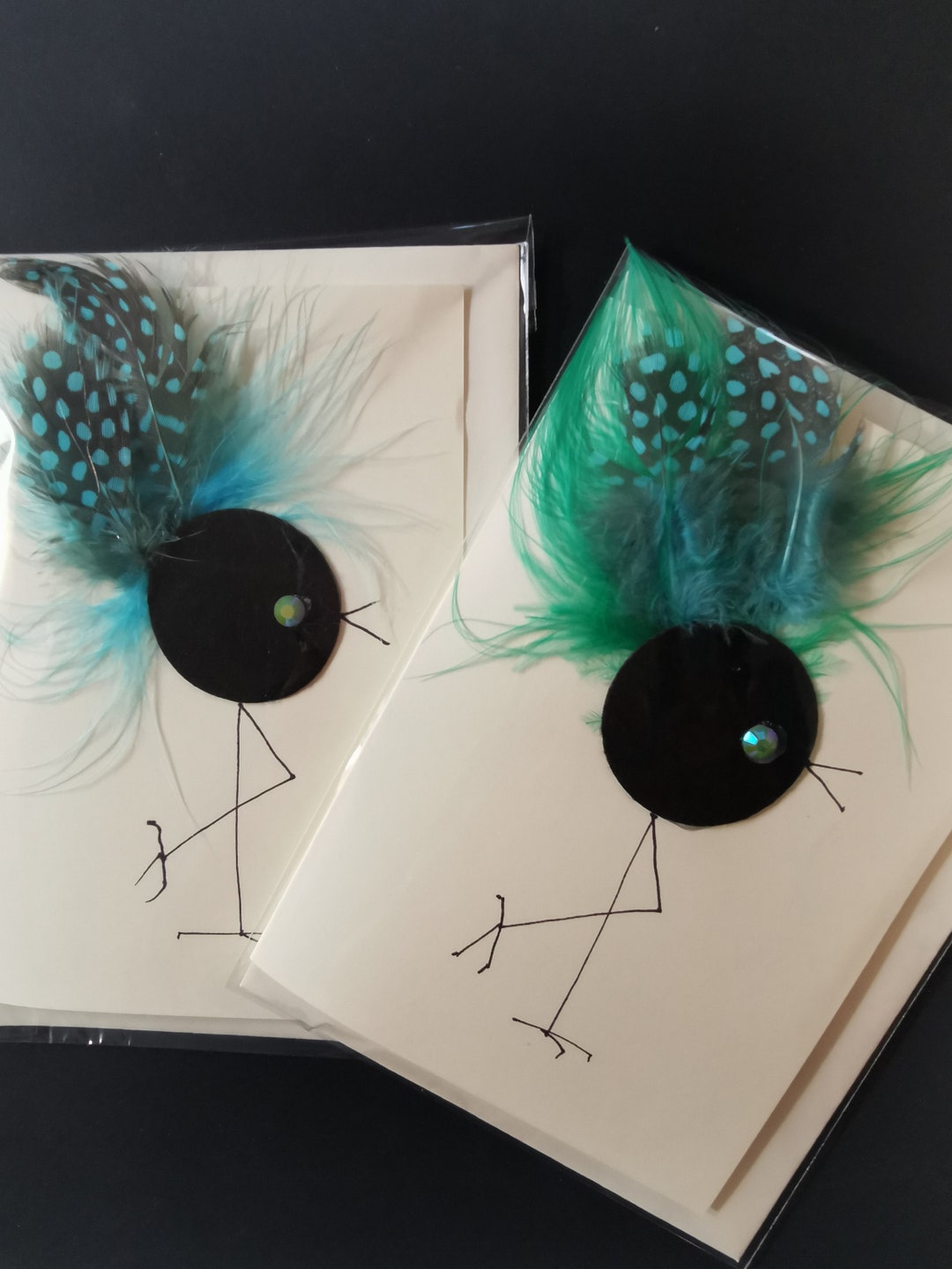 Birthday, Thank You, Set of 2 X Handmade 3D Collage Greeting Cards by ...