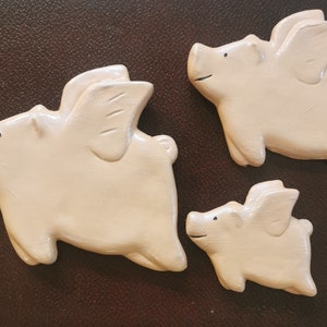 Flying Pigs Plaster Wall Plaques Pink British Pig Breeds Handmade in UK ...