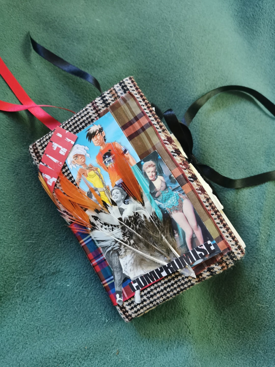 Tweed Collage Original Handmade Junk Journal Unique Birthday Gift Using ...
