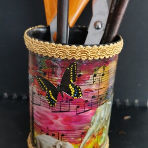 Decoupage Collage Jar With Elephants and Butterflies Recycled Paper on ...