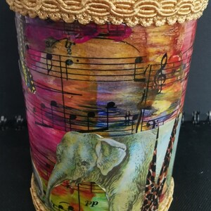 Decoupage Collage Jar With Elephants and Butterflies Recycled Paper on ...