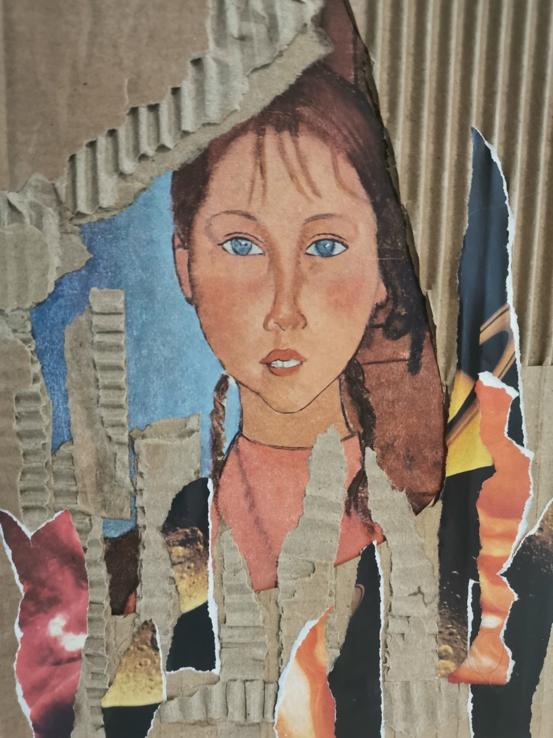 Collage Art on Board Modigliani Theme Made in UK Mixed Media Vintage ...