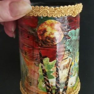 Decoupage Collage Jar With Elephants and Butterflies Recycled Paper on ...