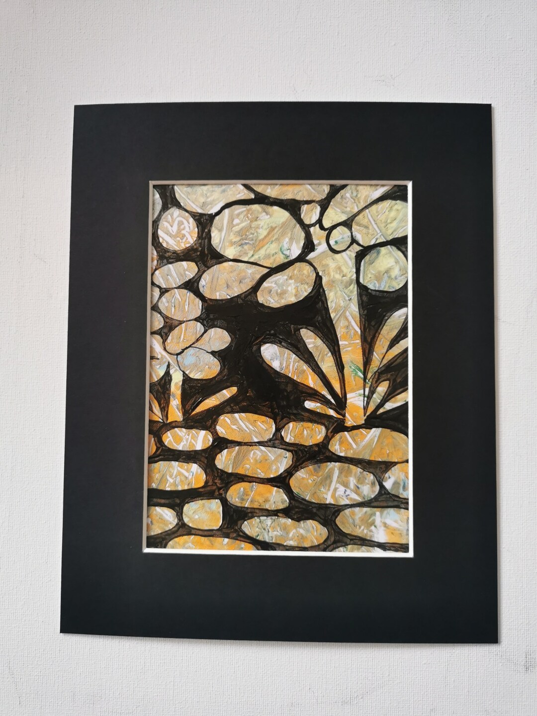 Original 'gelli Forest' Acrylic Art: Small Mounted Landscape Painting ...
