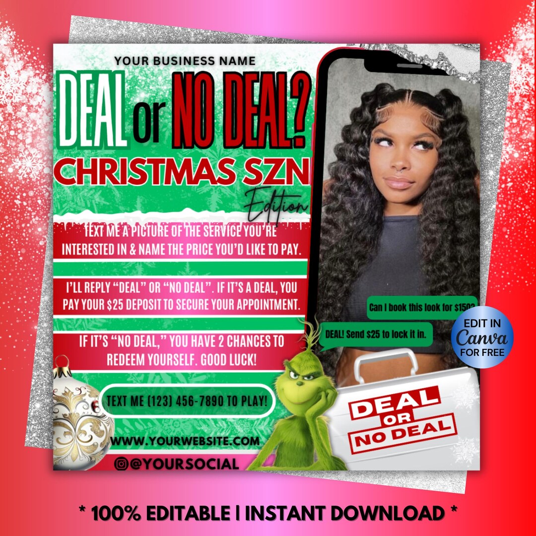 Christmas Deal or No Deal Flyer, December Booking Specials (digital ...