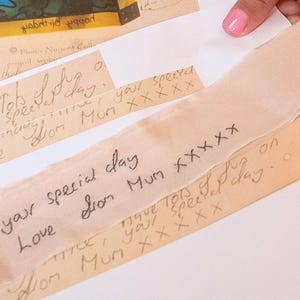 Handwriting Custom Embroidery Silk Bouquet Ribbon - Etsy