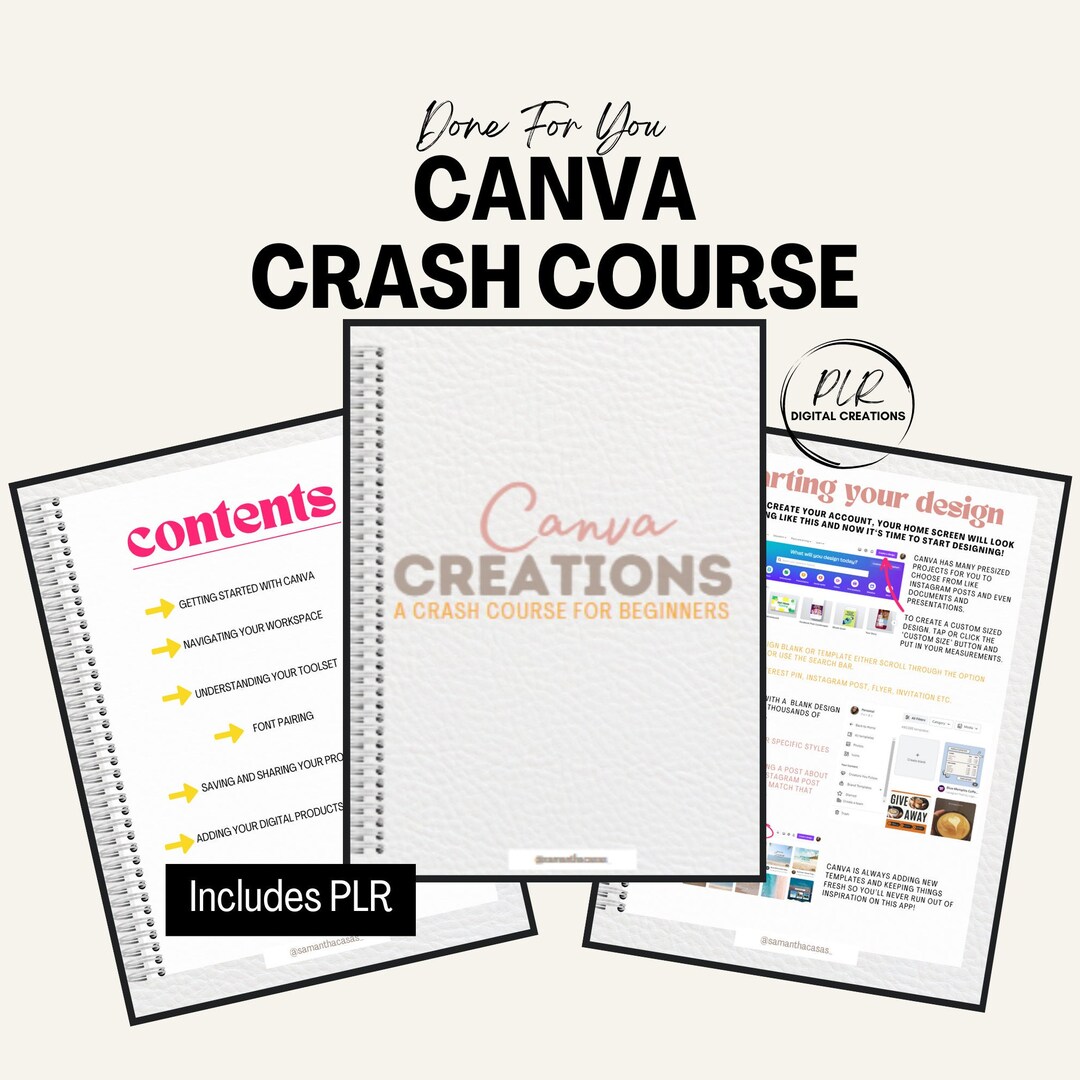 Canva Crash Course PLR Guide Done for You Guide Resell DFY Digital ...