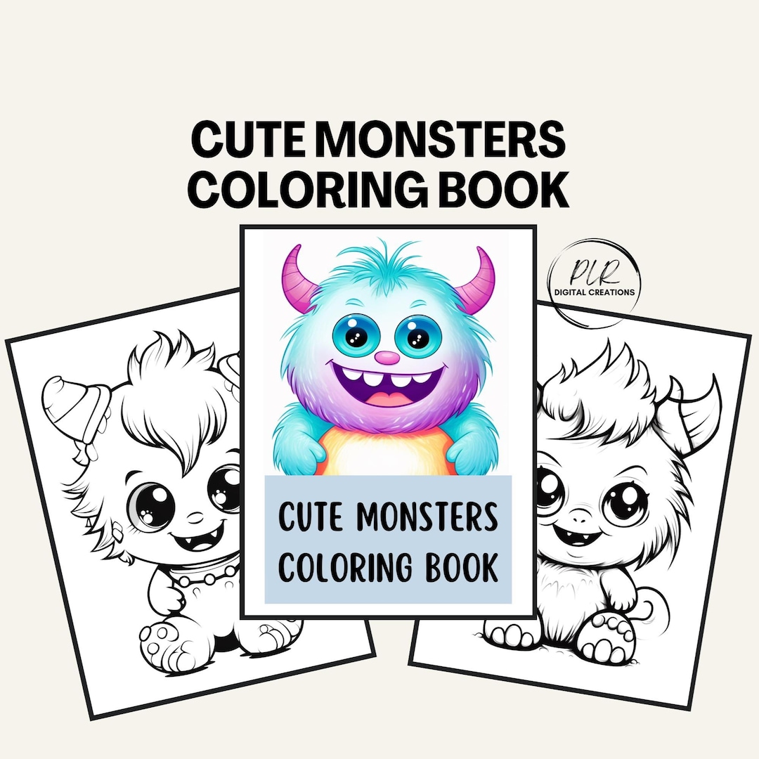 Silly Monster Coloring Book | Kids Printable Pages (digital Download ...