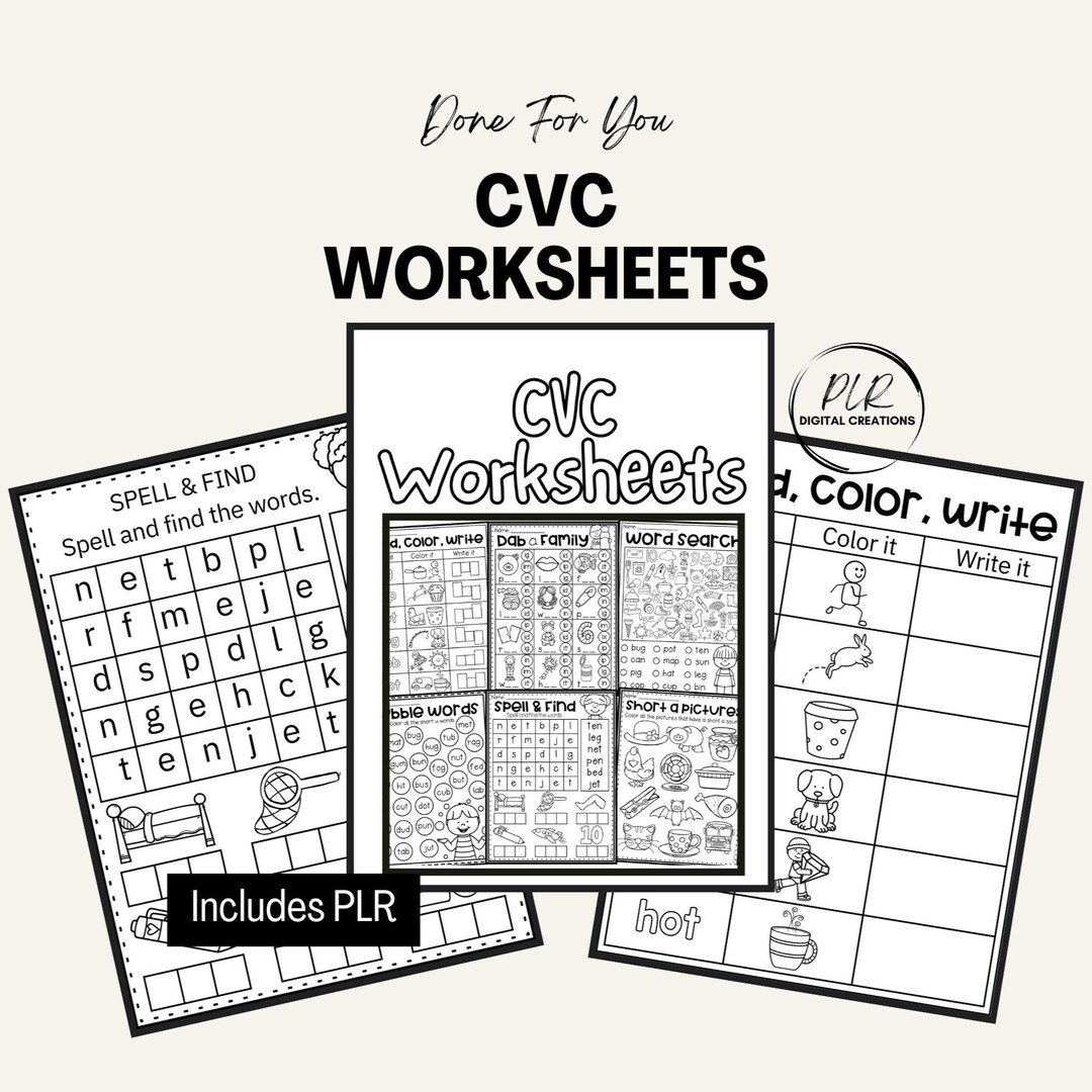 CVC Word Find | Short Vowels | CVC Activity | Sight Words | Phonics ...