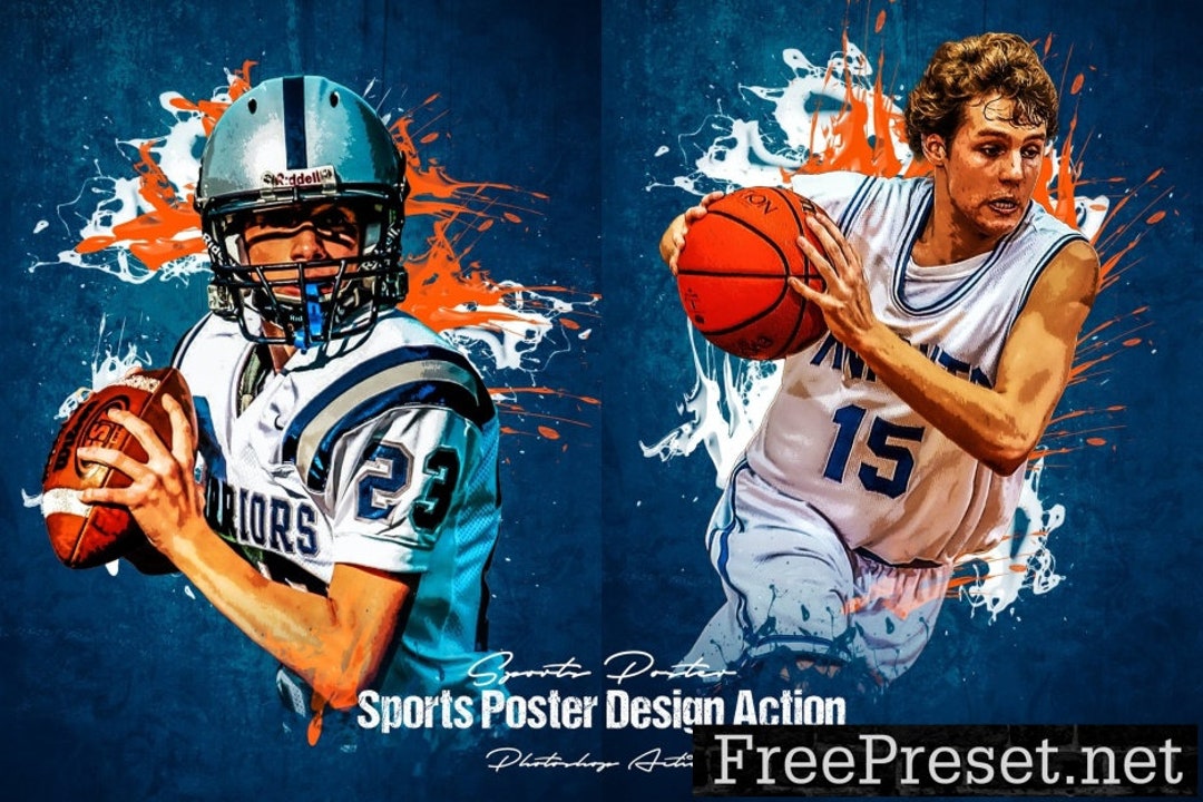 Sports Poster Design Action, Photoshop Actions, Sports Poster Photoshop ...