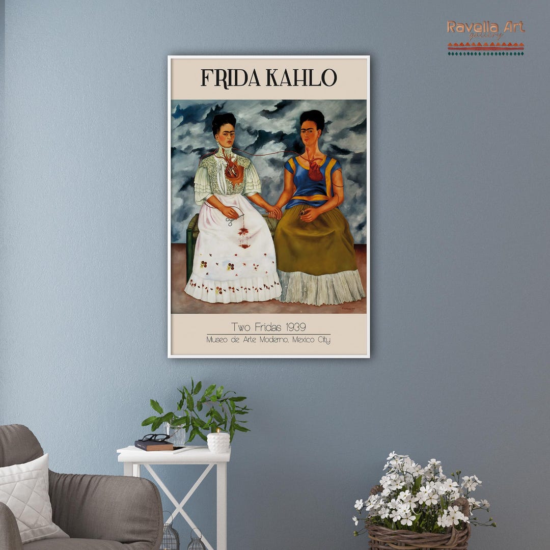 Frida Kahlo Art,two Fridas,mexican Wall Art,feminist Print,vintage ...